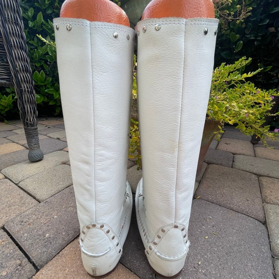 Vintage Italian Leather Mario Bruni Moccasin Boot, Wh… - Gem