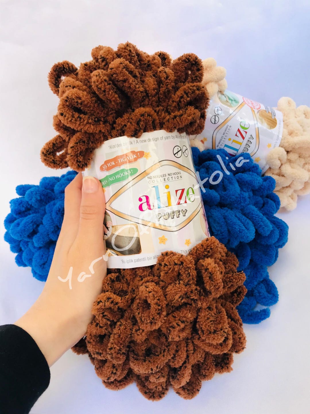 Alize Puffy Hand Knitting Yarn: Finger Loop, No Hook/needle - Etsy