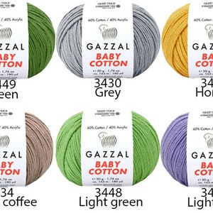 Gazzal Baby Cotton Yarn FREE SHİPPİNG 50gr/165meters Amigurumi Cotton ...