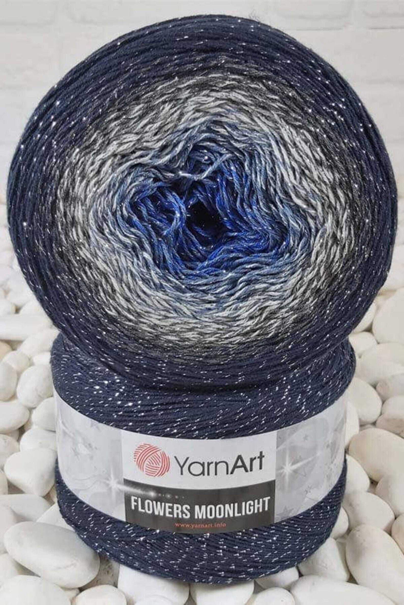 Yarnart Flowers Moonlight Gradient Yarn 260g/1000m/1 093yarda Lurex ...