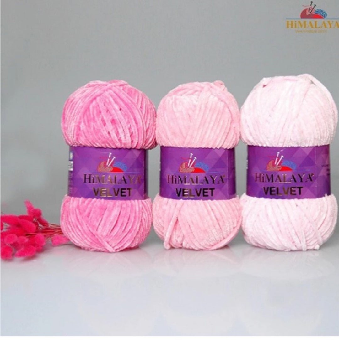 Himalaya Velvet Yarn: Soft Micro Polyester Knitting & Crochet (100gr ...