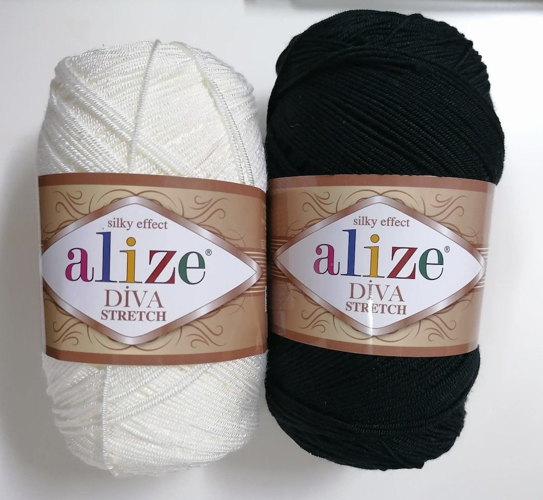 Alize Diva Stretch Yarn: Microfiber Acrylic Blend, Summer Knitting Yarn ...