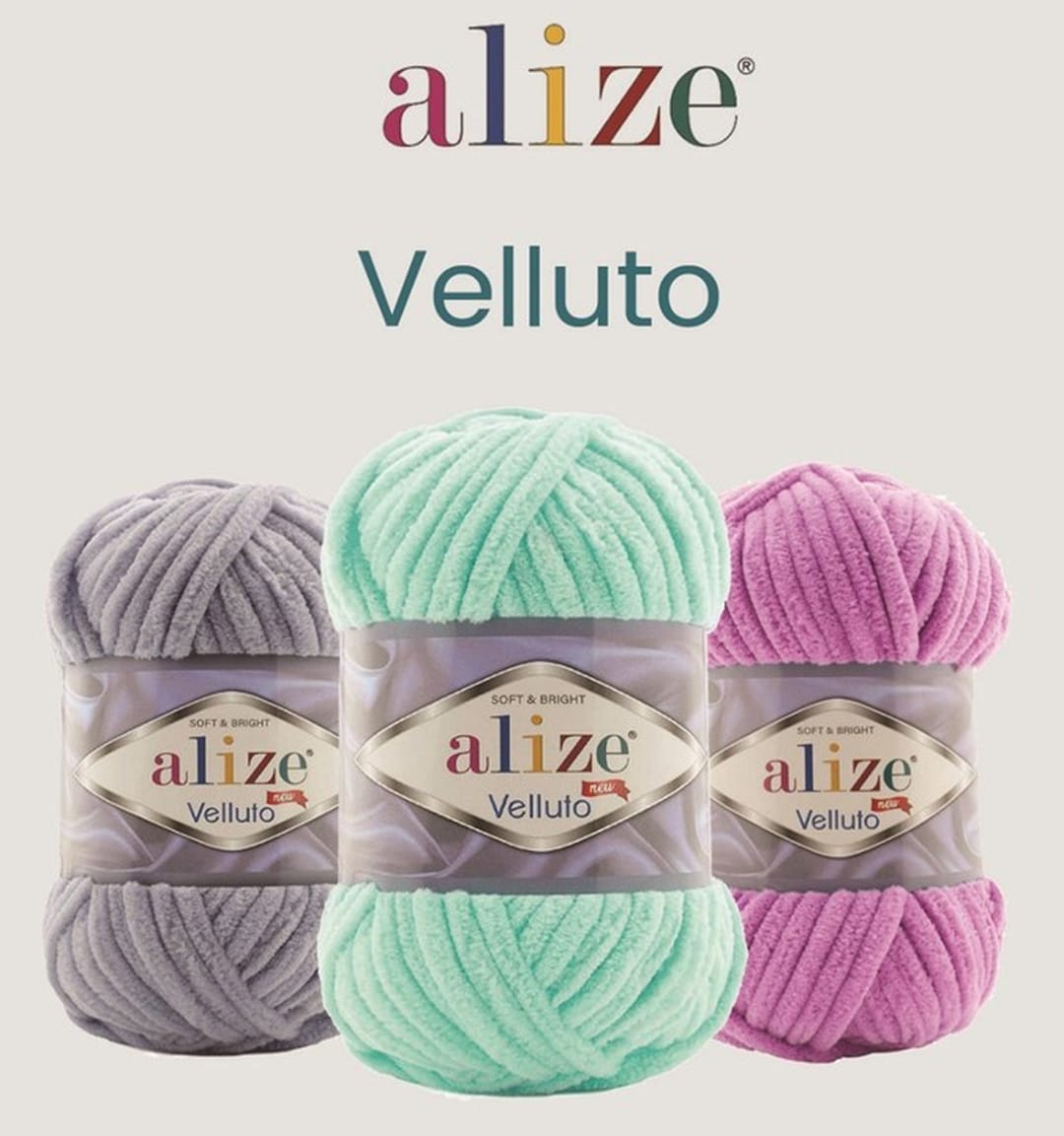 Alize Velluto Chenille Yarn: Plush Micropolyester, Baby Blanket Crochet ...