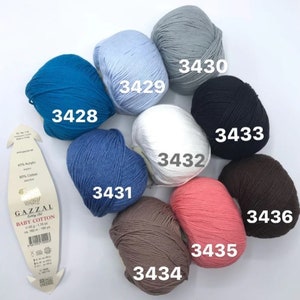 Gazzal Baby Cotton Yarn FREE SHİPPİNG 50gr/165meters Amigurumi | Etsy