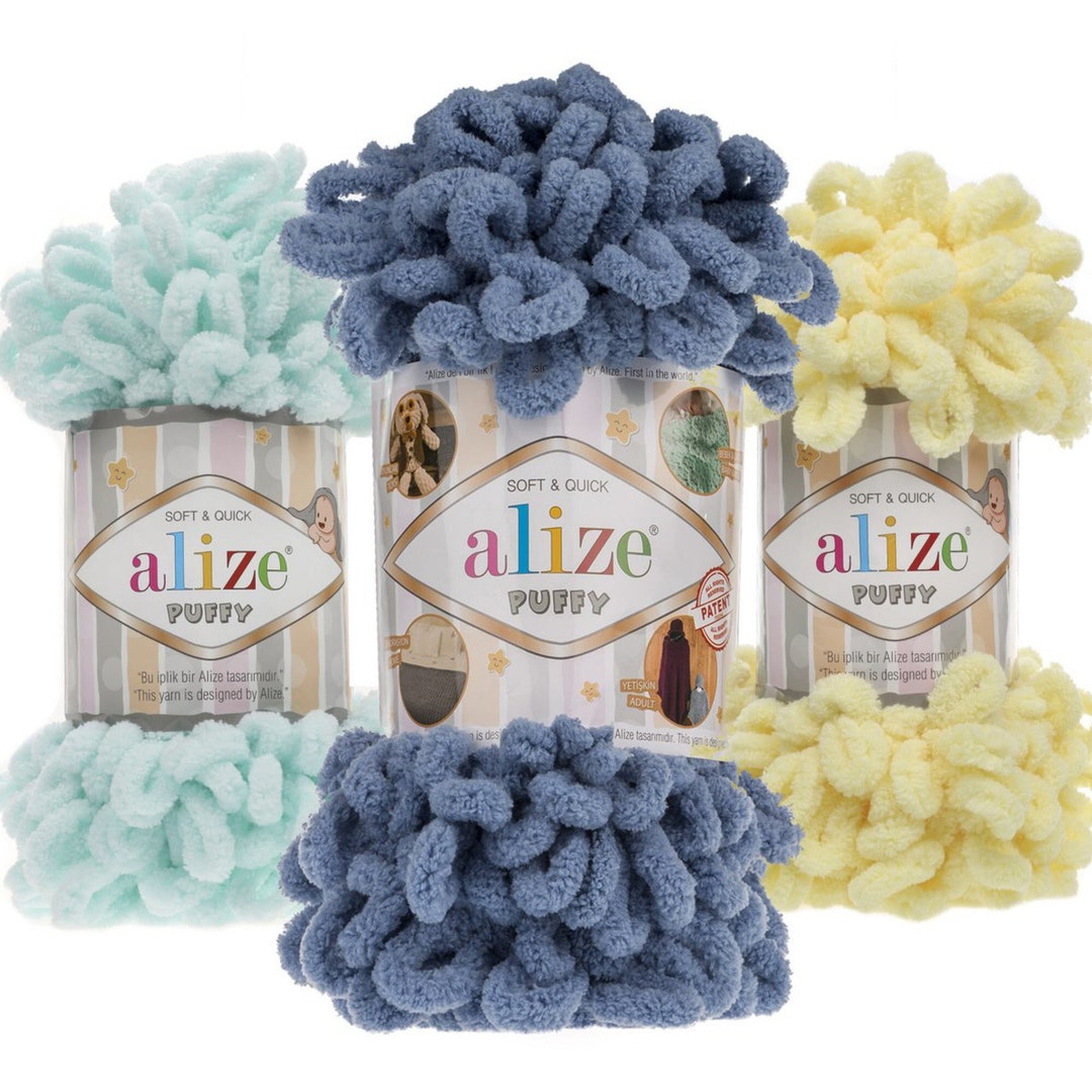 Alize Puffy Yarn: Chunky Finger Knitting Yarn for Baby Blankets - Etsy