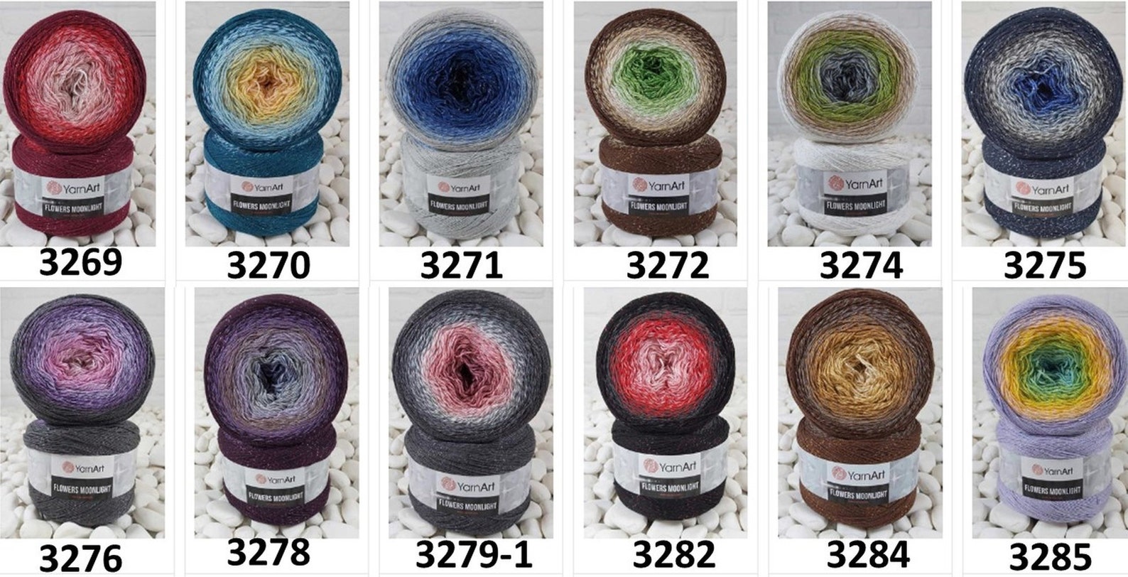 Yarnart Flowers Moonlight Gradient Yarn 260g/1000m/1 093yarda Lurex ...