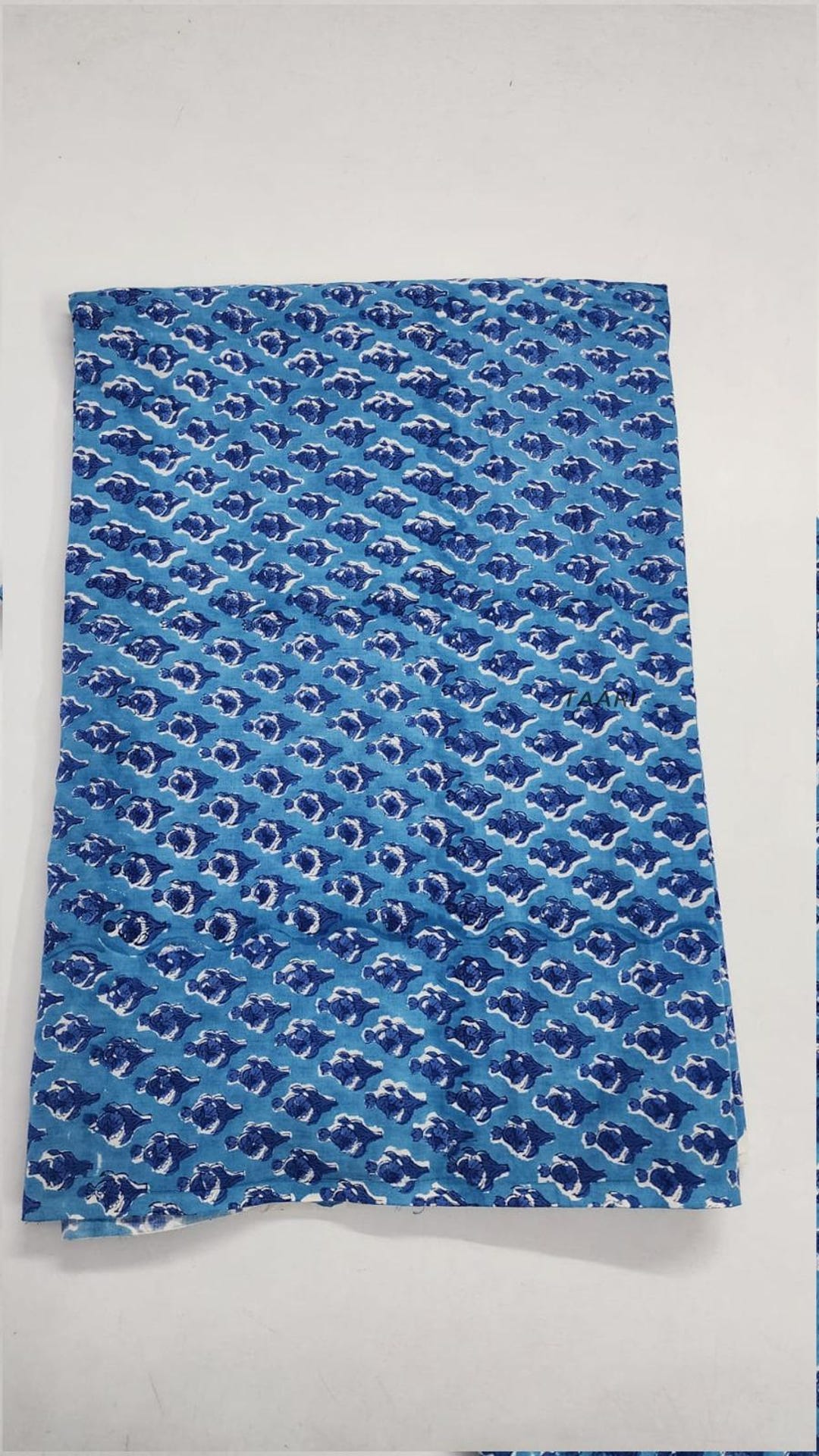 Hand Block Printed, Cotton Fabric, Fabric by the Yard - Pattern Fabric ...