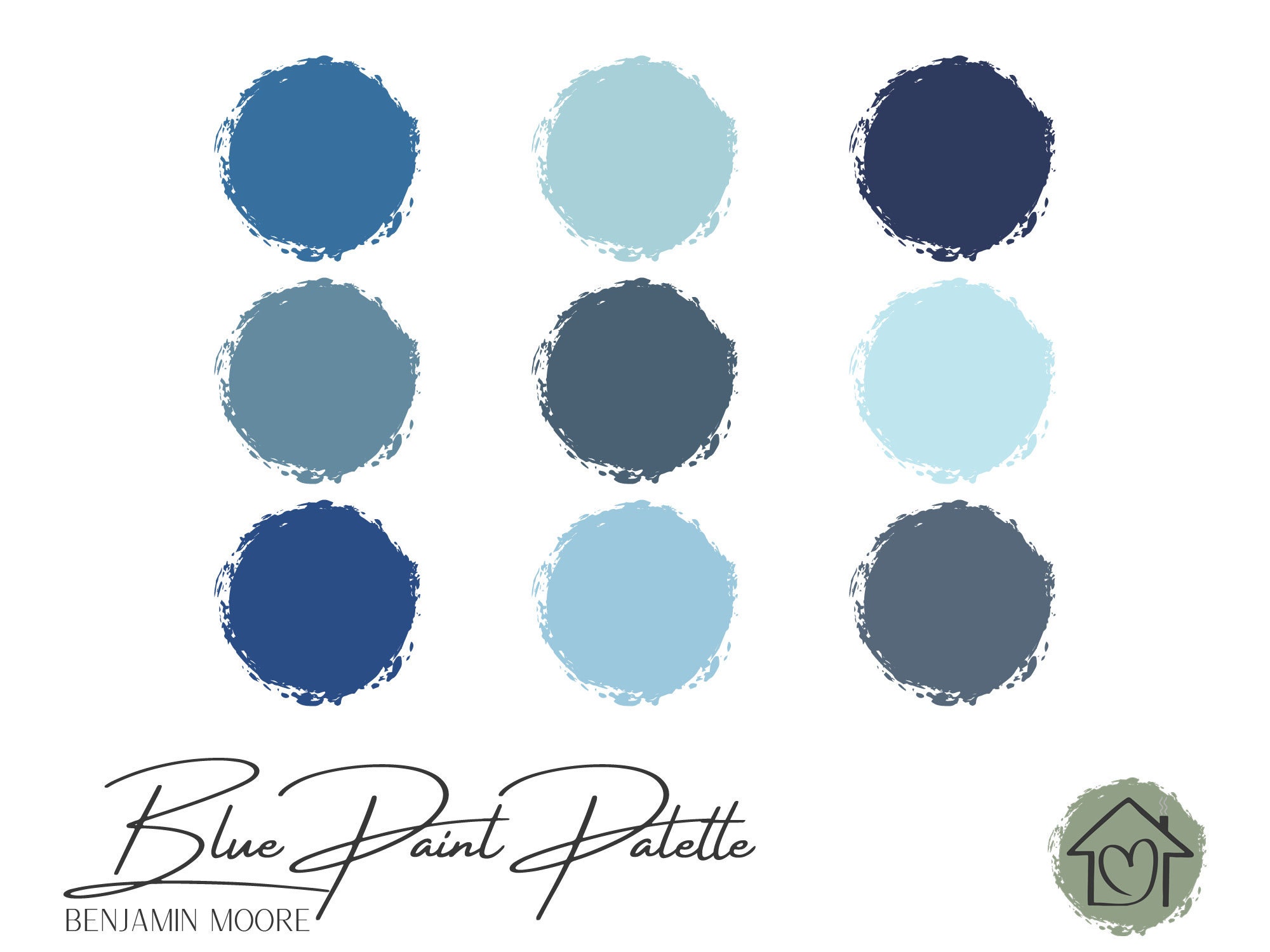 Blues - Benjamin Moore Paint Palette - Paint Color Schemes for Interior ...