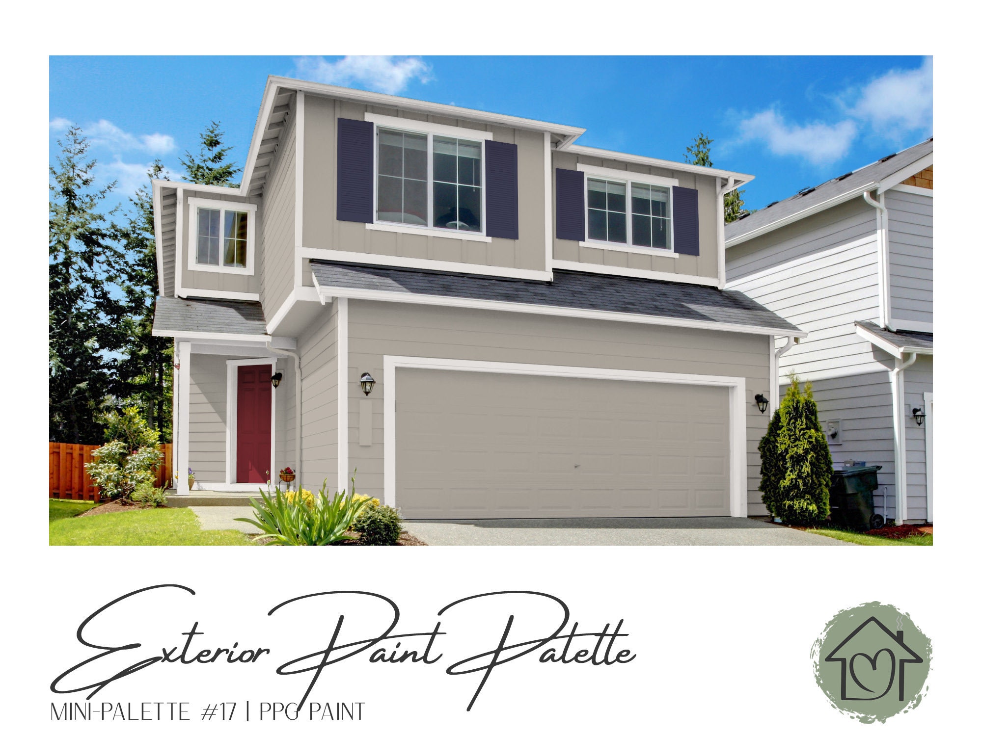 PPG Exterior Paint Palette #17: House Paint Scheme (digital Download ...