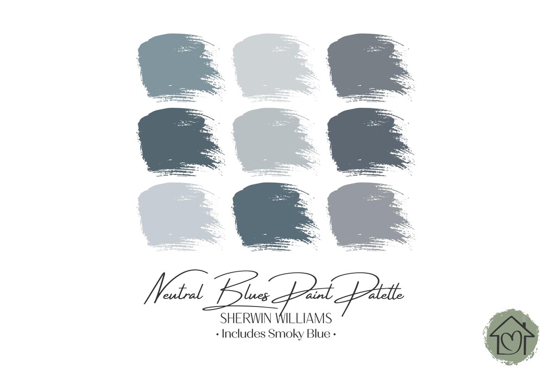Sherwin Williams Neutral Blues Paint Palette: Interior & Exterior Paint ...
