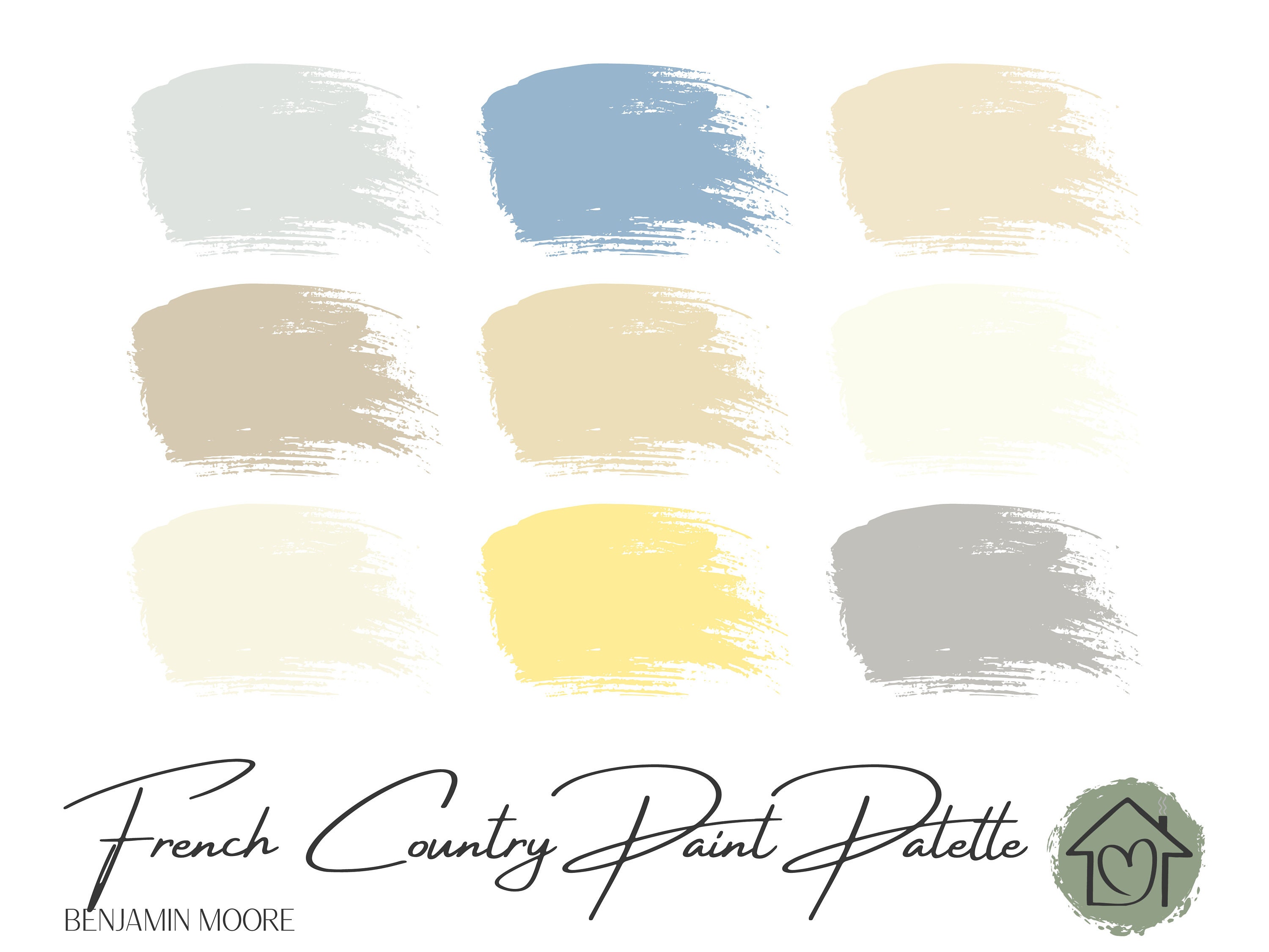 French Country - Benjamin Moore Paint Palette - Paint Color Schemes for ...