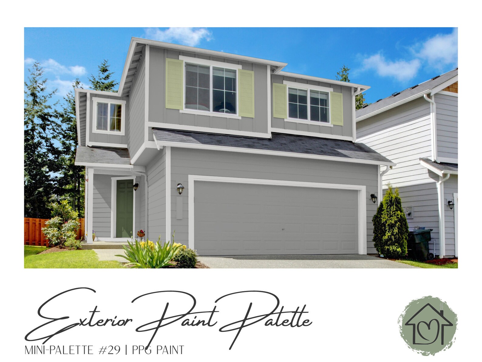 PPG Exterior Paint Palette #29: House Paint Scheme (digital Download ...