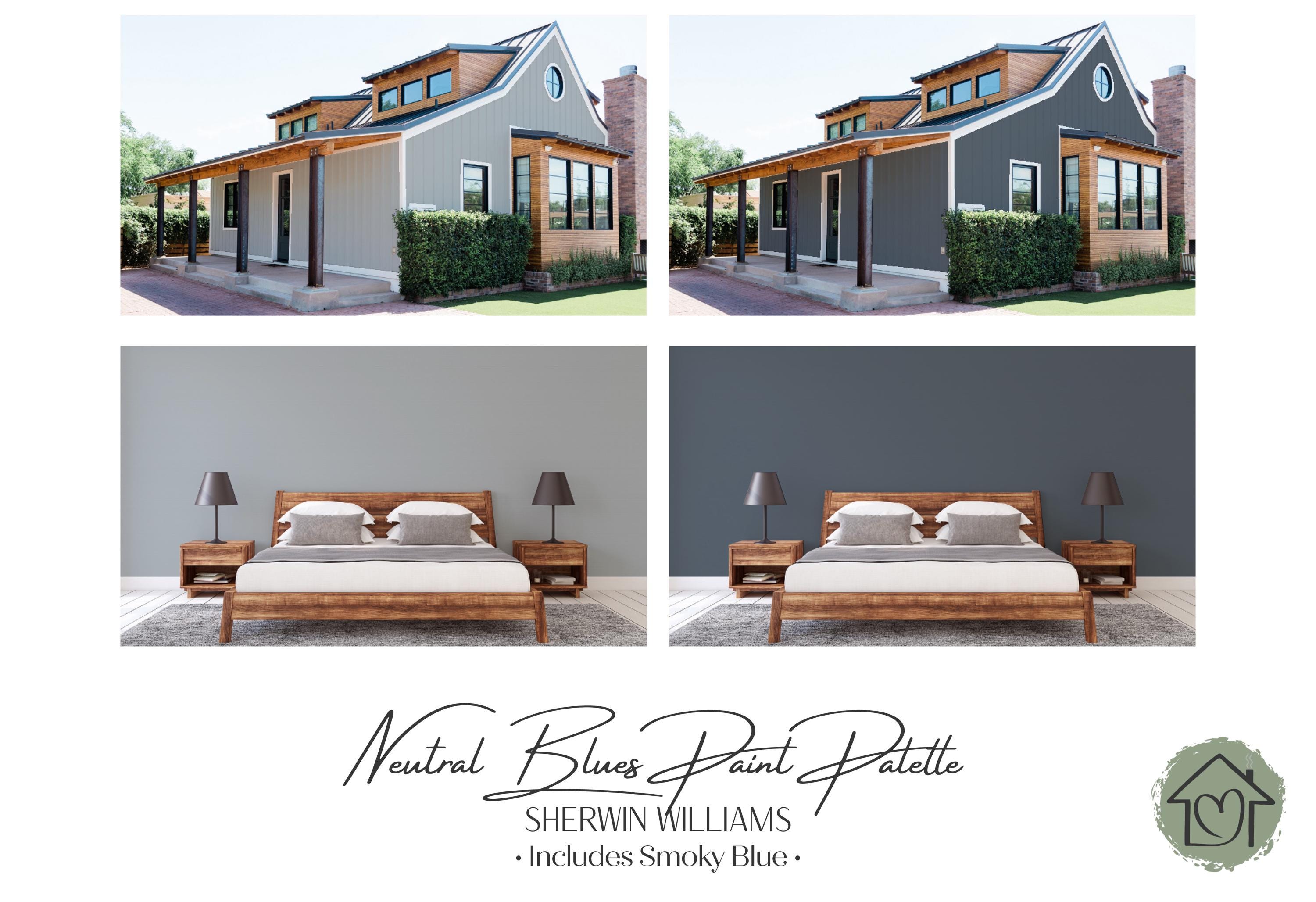 Sherwin Williams Neutral Blues Paint Palette: Interior & Exterior Paint ...