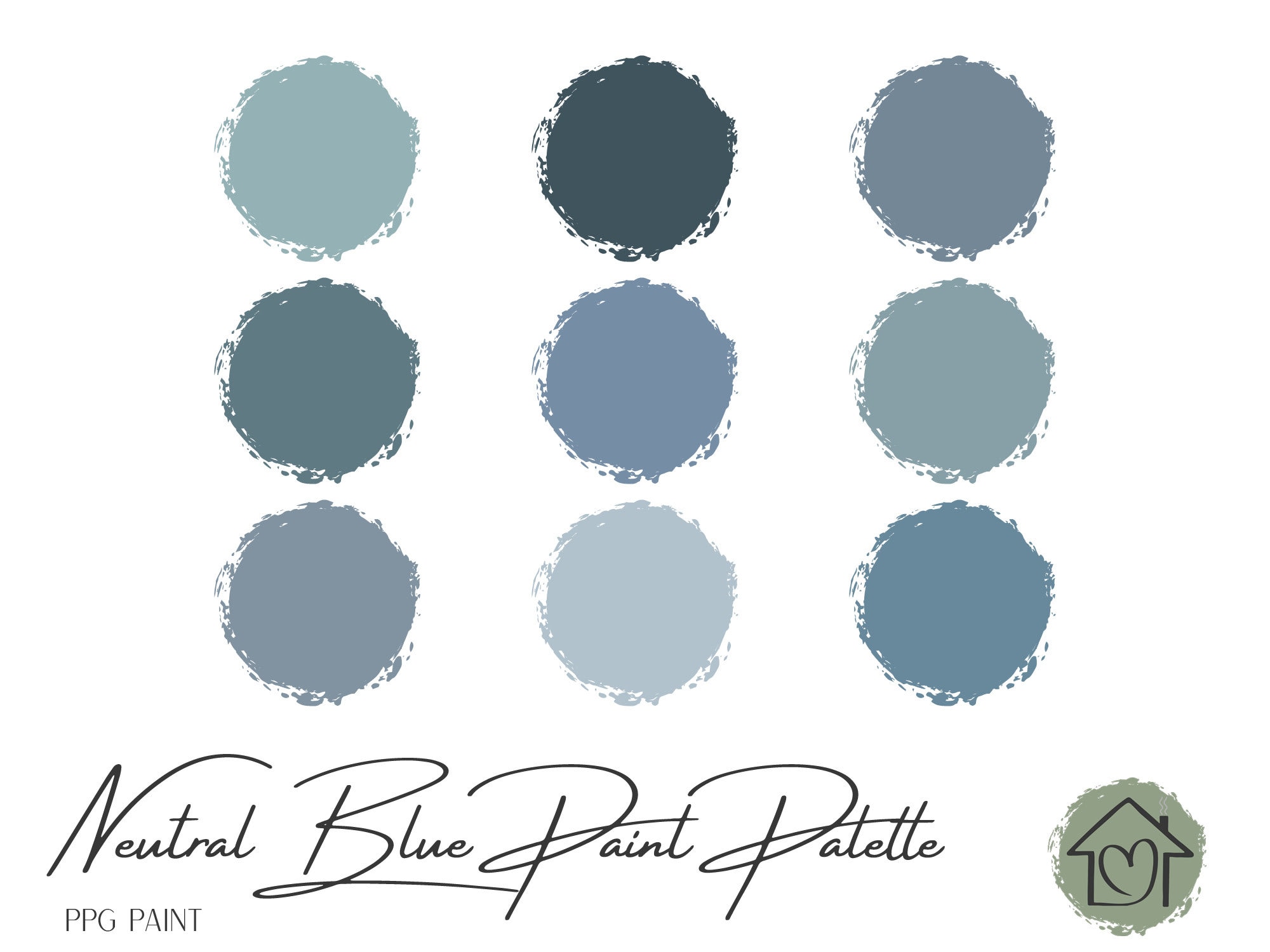 Neutral Blues - PPG Paint Palette - Paint Color Schemes for Interior ...