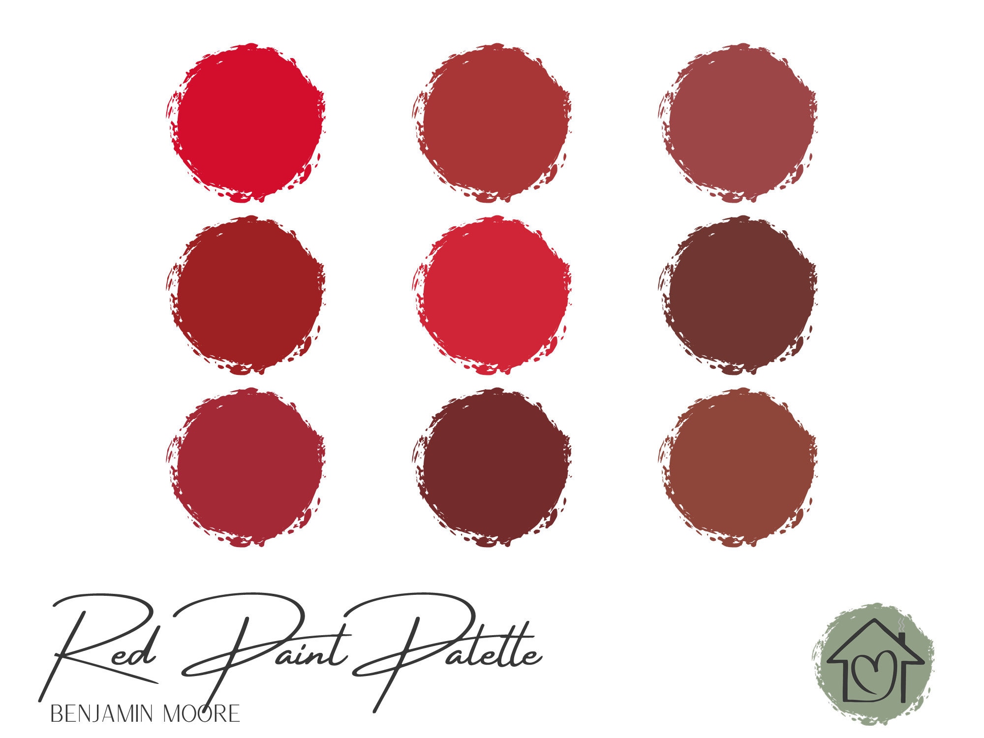 Reds - Benjamin Moore Paint Palette - Paint Color Schemes for Interior ...