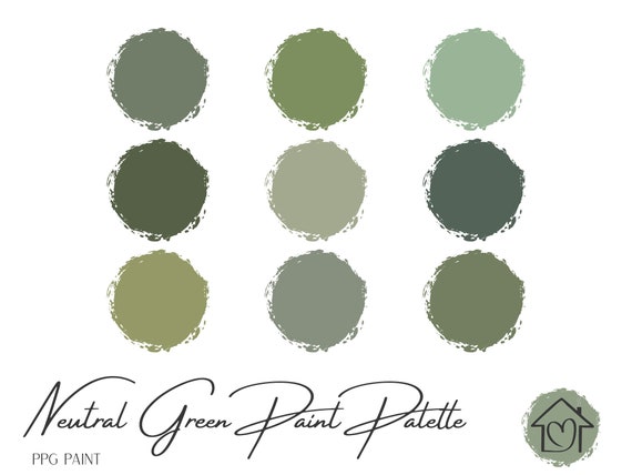 Neutral Greens PPG Paint Palette Paint Color Schemes for Interior and Exterior Paint Color Palette Etsy UK