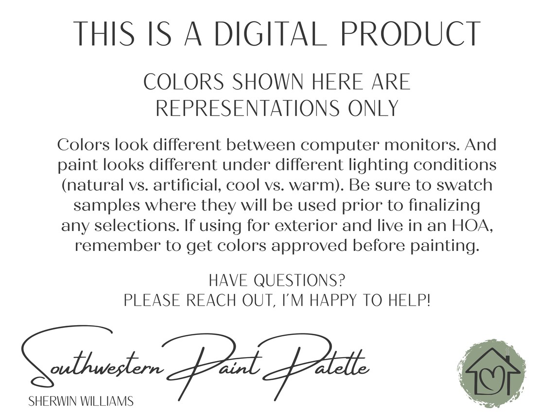 Southwestern - Sherwin Williams Paint Palette - Paint Color Schemes for ...