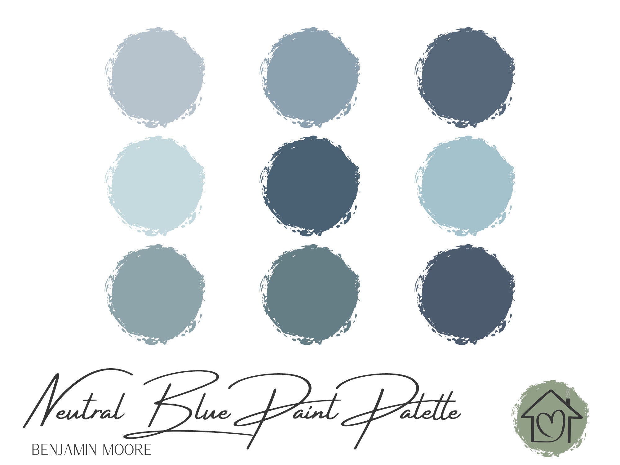 Benjamin Moore Neutral Blue Paint Palette: Interior & Exterior Paint ...