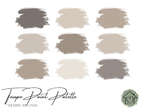 Taupes Sherwin Williams Paint Palette Paint Color Schemes for Interior and Exterior Paint Color Palette Etsy