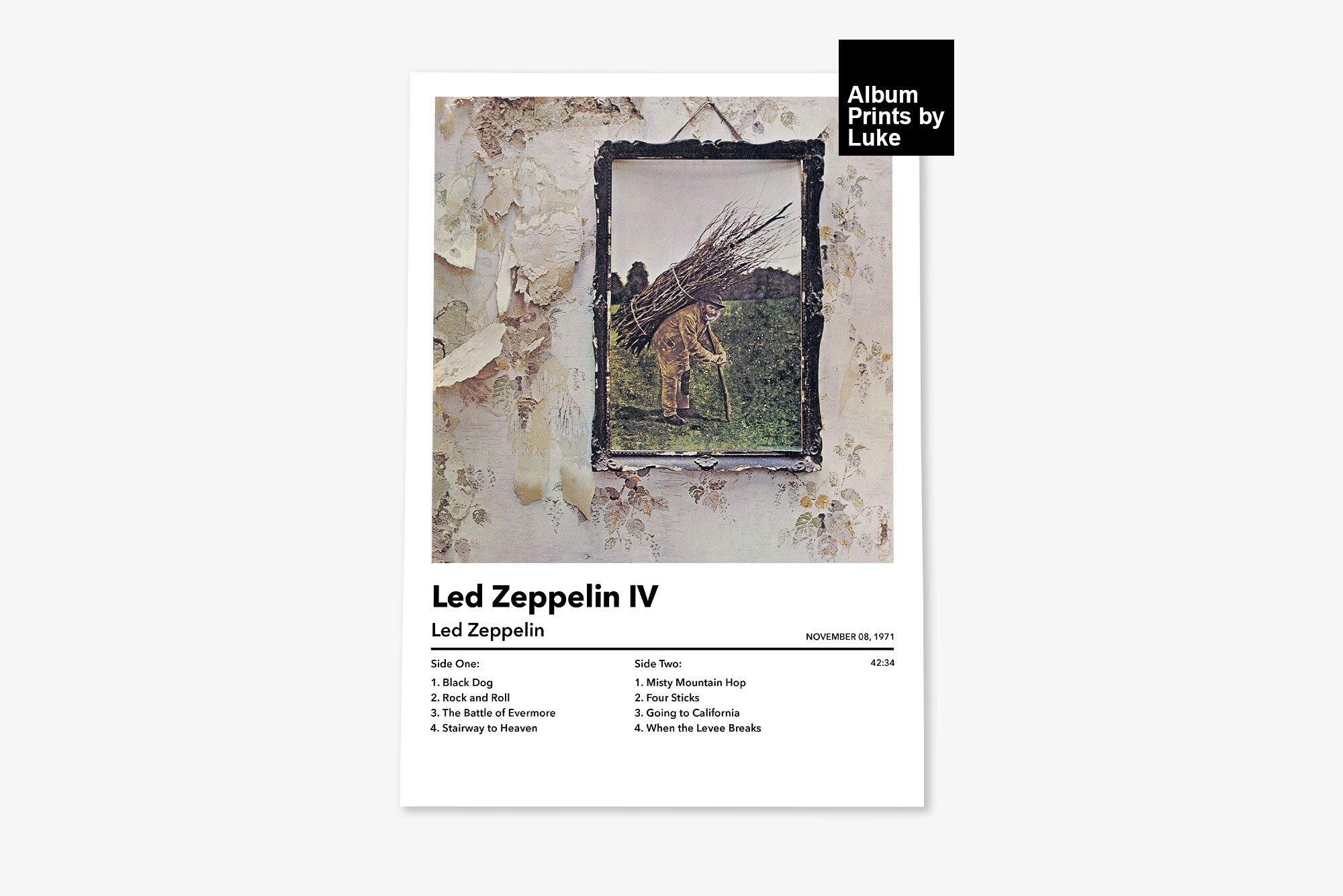 Led Zeppelin IV Album Cover Poster A4 A3 A2 Print | Etsy