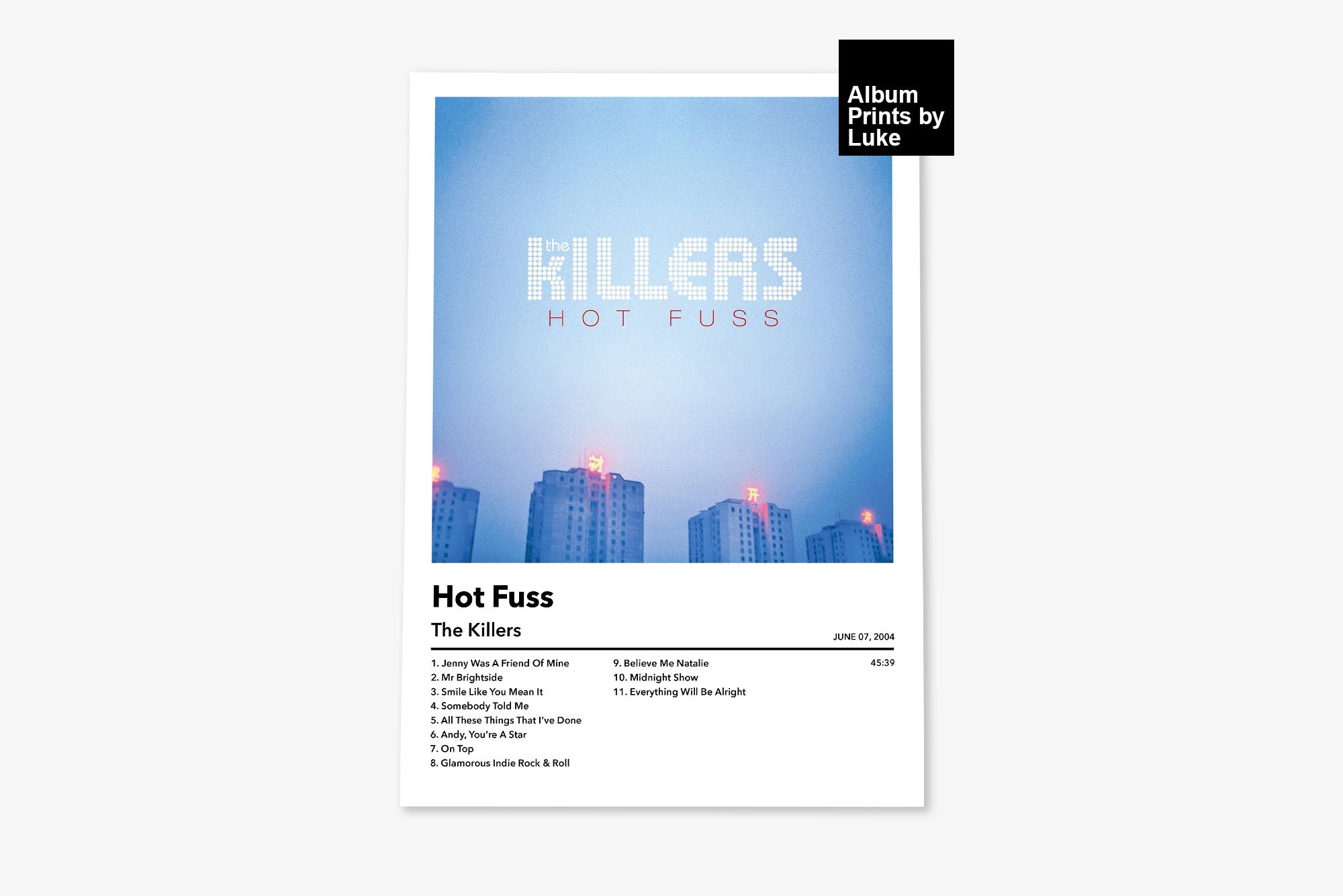 The Killers Hot Fuss Album Cover Poster A4 A3 A2 Print | Etsy UK