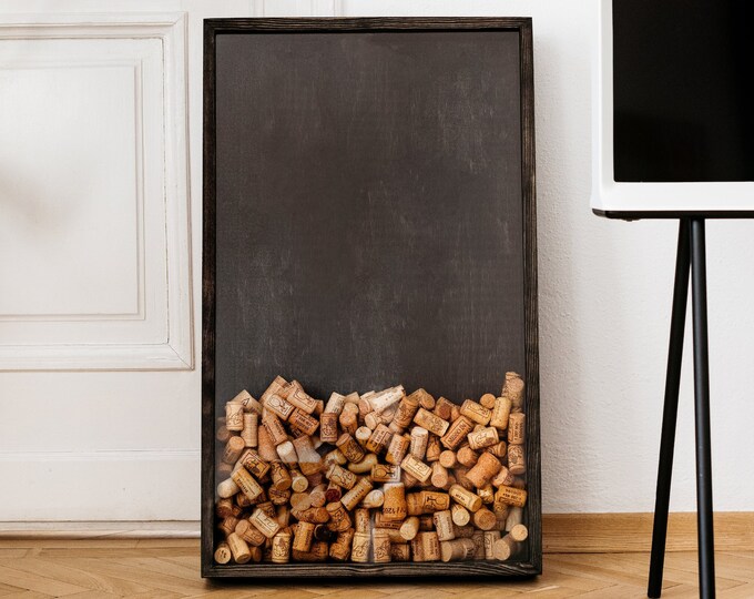 BLACK Wine Cork Holder Wine Cork Art Wine Cork Display Case - Etsy