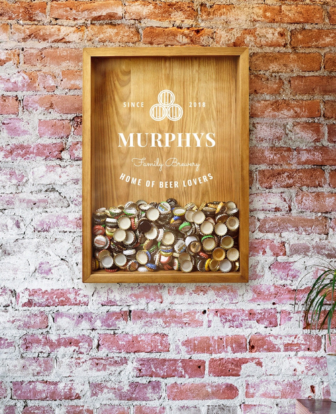Beer Cap Shadow Box | Personalized Beer Cap Collector | Family Name ...