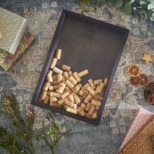 BLACK Wine Cork Holder, Wine Cork Art, Wine Cork Display Case, Shadow ...