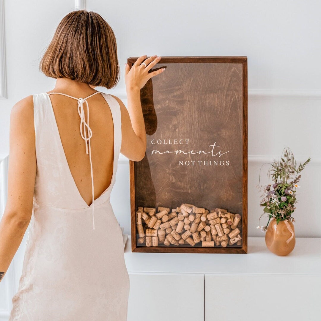 Wine Cork Collector, Collect Moments Not Things, Wood Memories Box ...