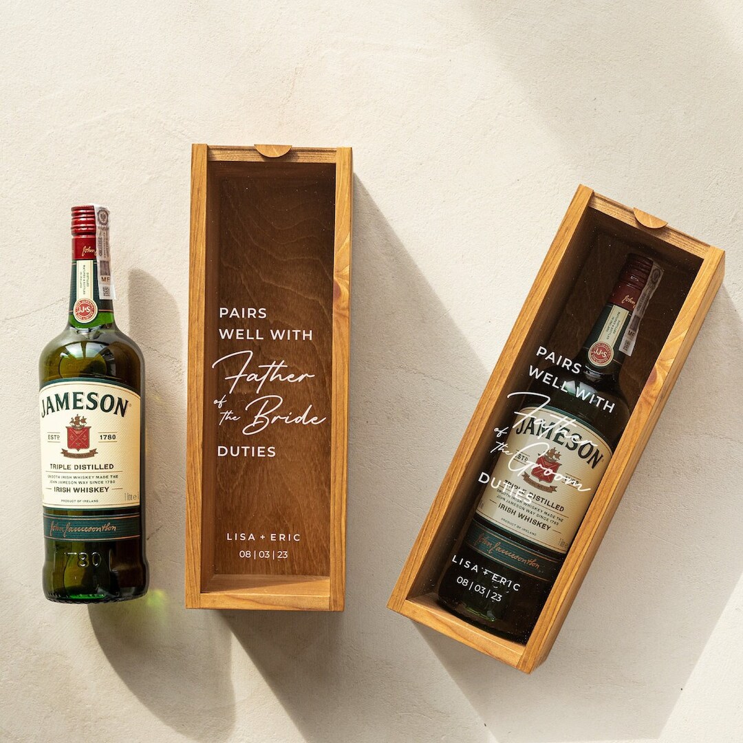 Set of 2 Father of the Bride Gift and Father of the Groom Gift, Wedding ...