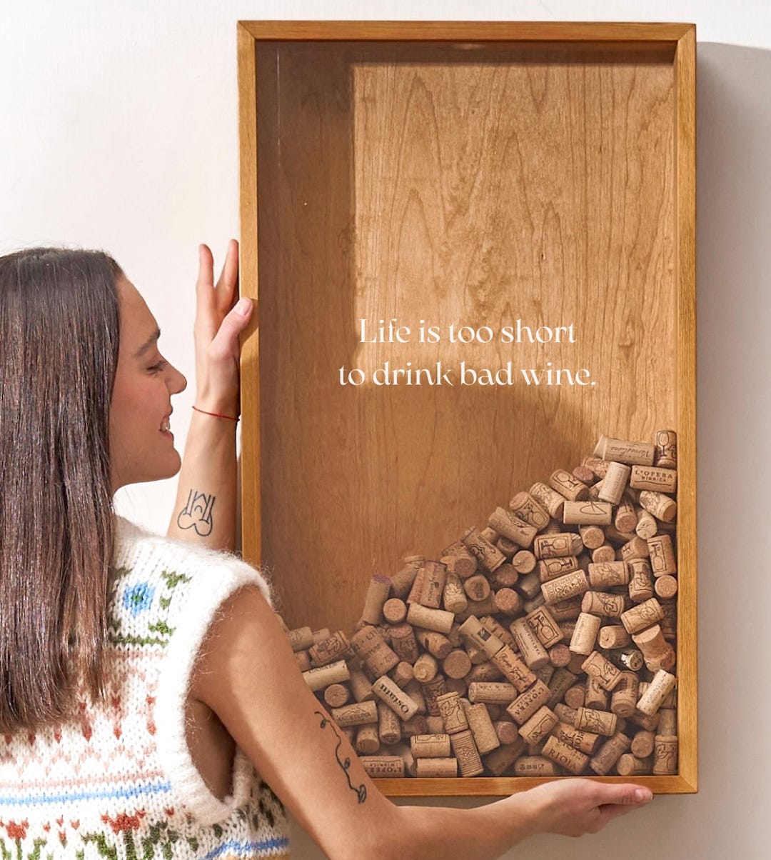 Wine Cork Saver, Wooden Wine Cork Frame, Life is Too Short, Wine Cork ...