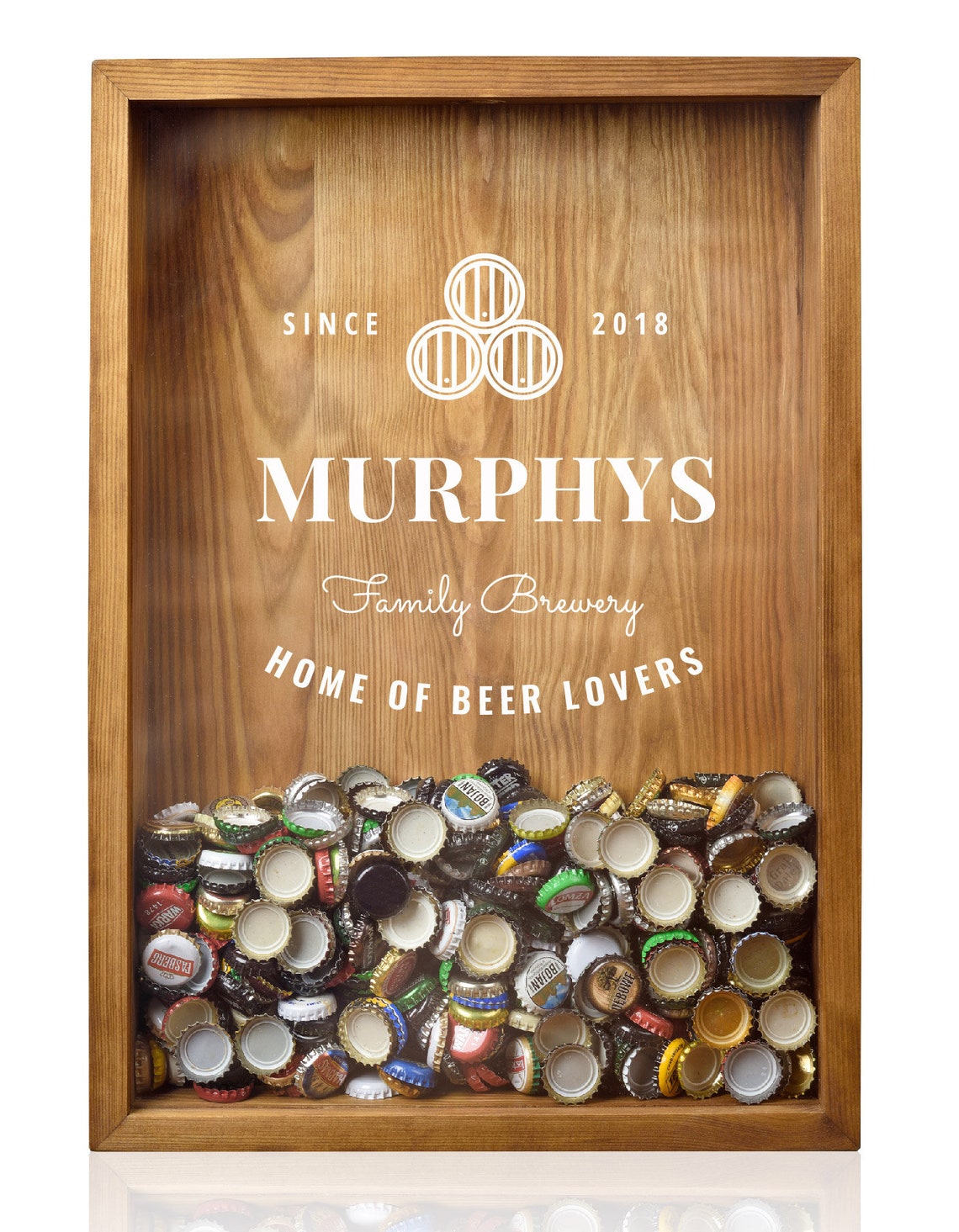 Beer Cap Shadow Box Personalized Beer Cap Collector Family - Etsy