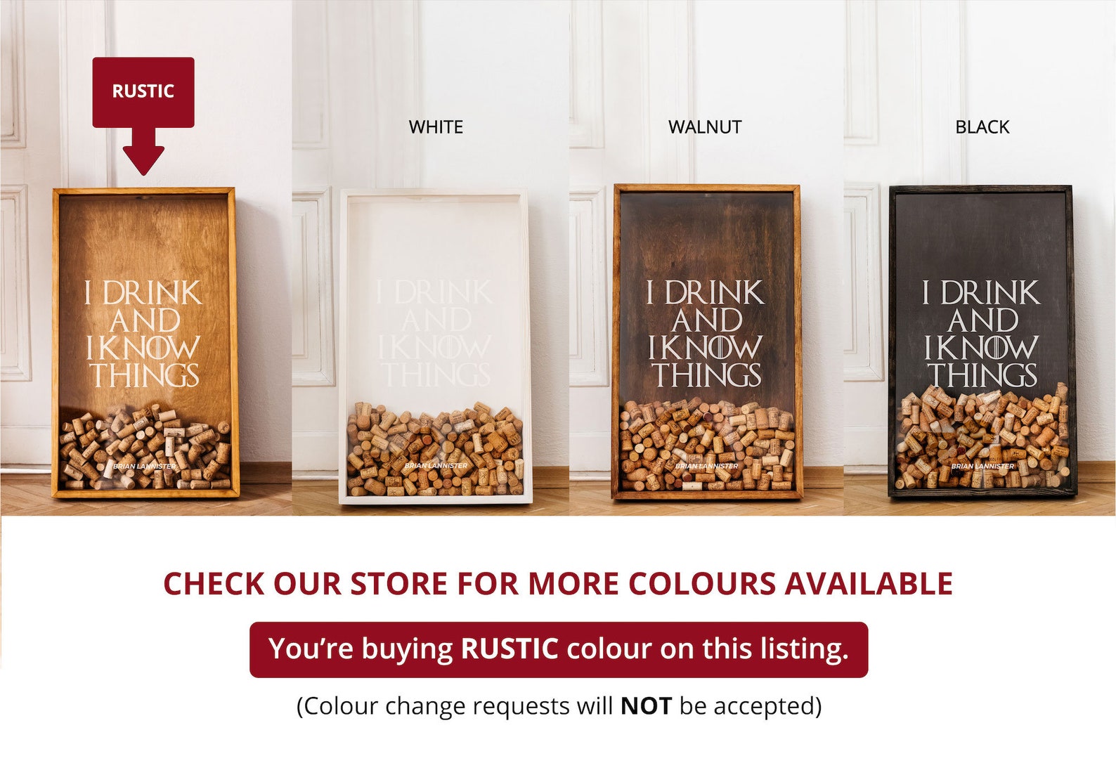 Wood Wine Cork Shadow Box Game of Throne Lover Gift Funny - Etsy