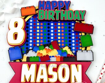 Building Blocks Cake Topper | Blocks Cake | Blocks Topper | Cake Topper ...