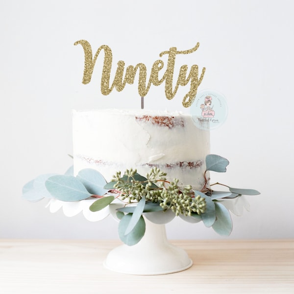 Ninety Cake Topper - Etsy
