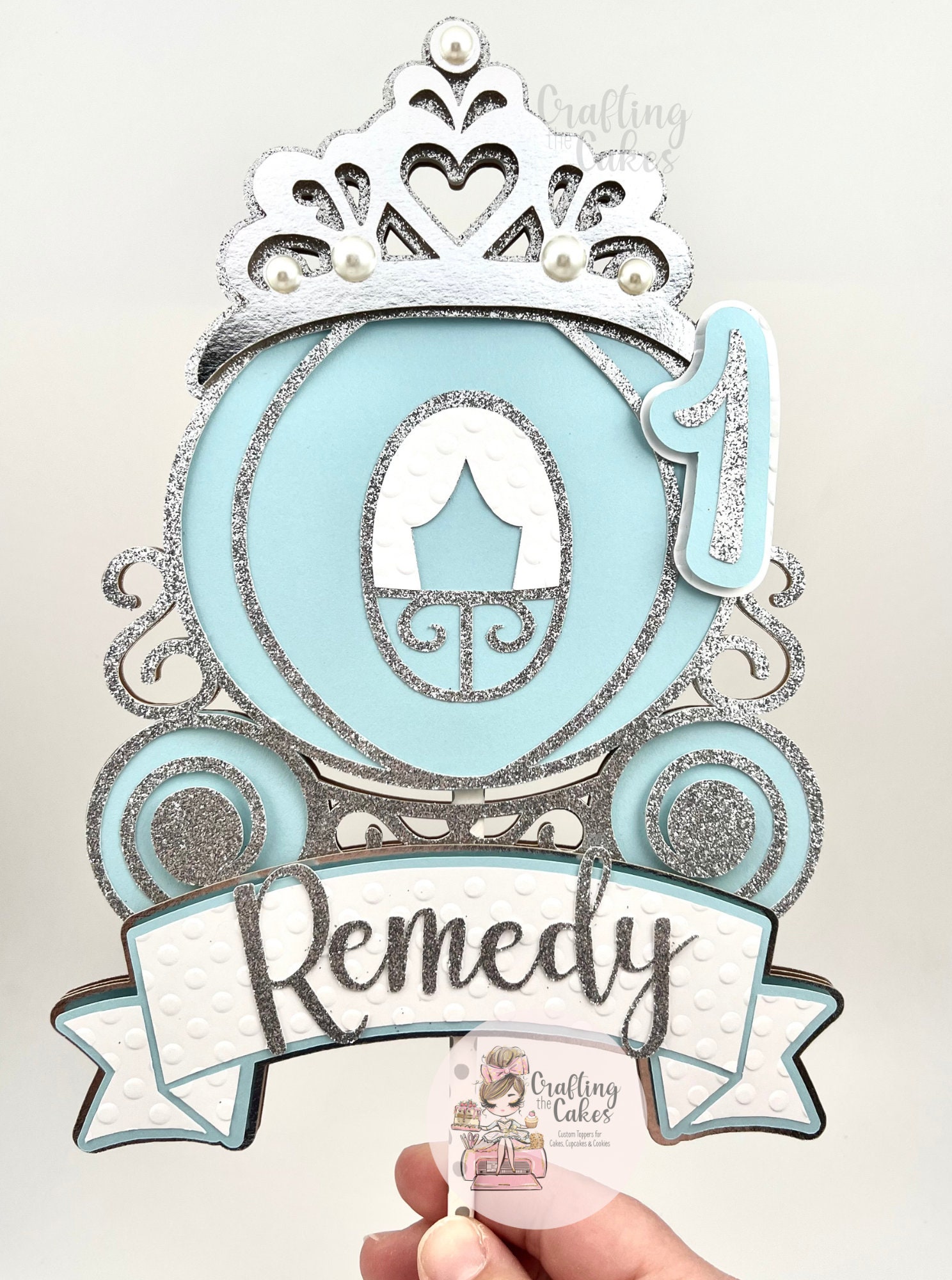 Princess Carriage Cake Topper: Glitter Birthday Party Decoration - Etsy