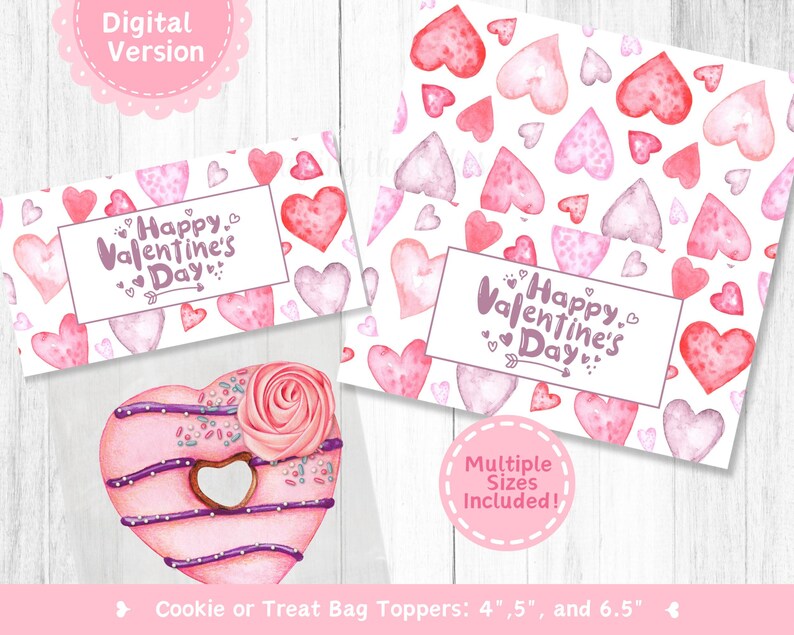 Valentine's Day Cookie Bag Toppers | Printable Treat Toppers (PDF) - Etsy
