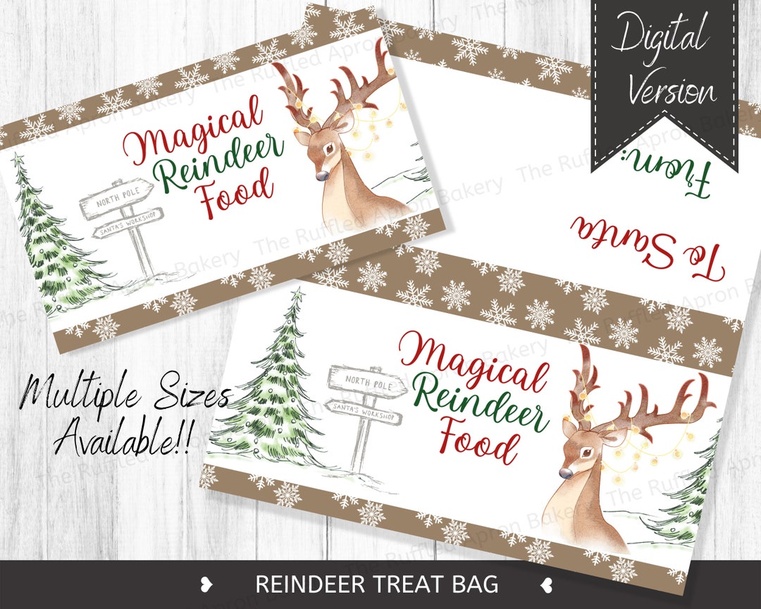 Magical Reindeer Food Bag Topper: Christmas Treats (digital File) - Etsy