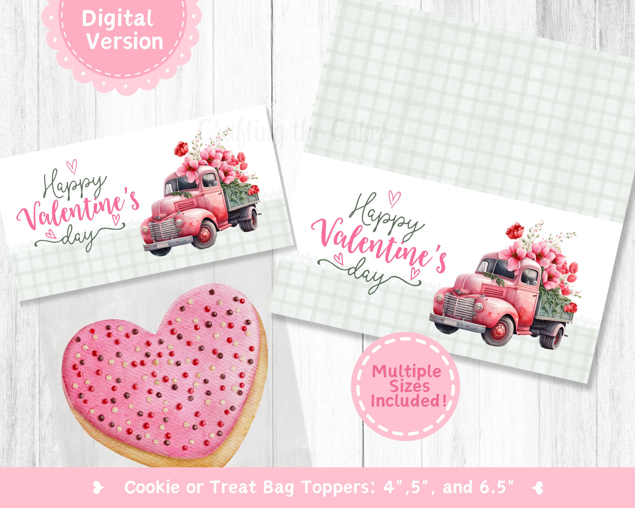 Valentine's Day Cookie Bag Toppers, Printable Treat Bag Labels (digital ...