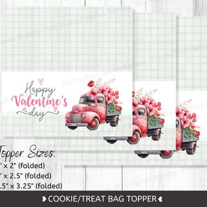Valentine's Day Cookie Toppers Valentine Toppers Treat Bag Toppers ...