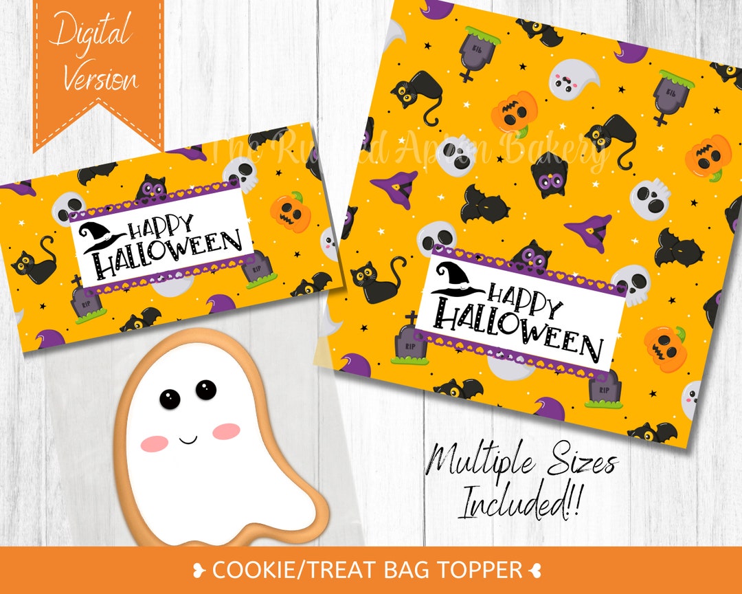 Halloween Cookie Bag Toppers | Printable Treat Bag Labels (digital File ...