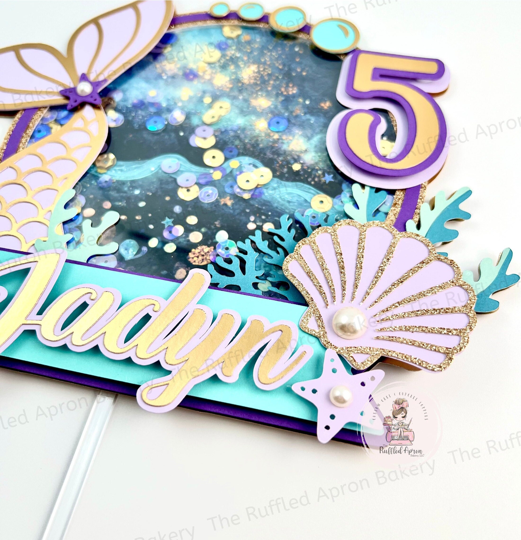 Mermaid Cake Topper Mermaid Topper Under the Sea Topper - Etsy
