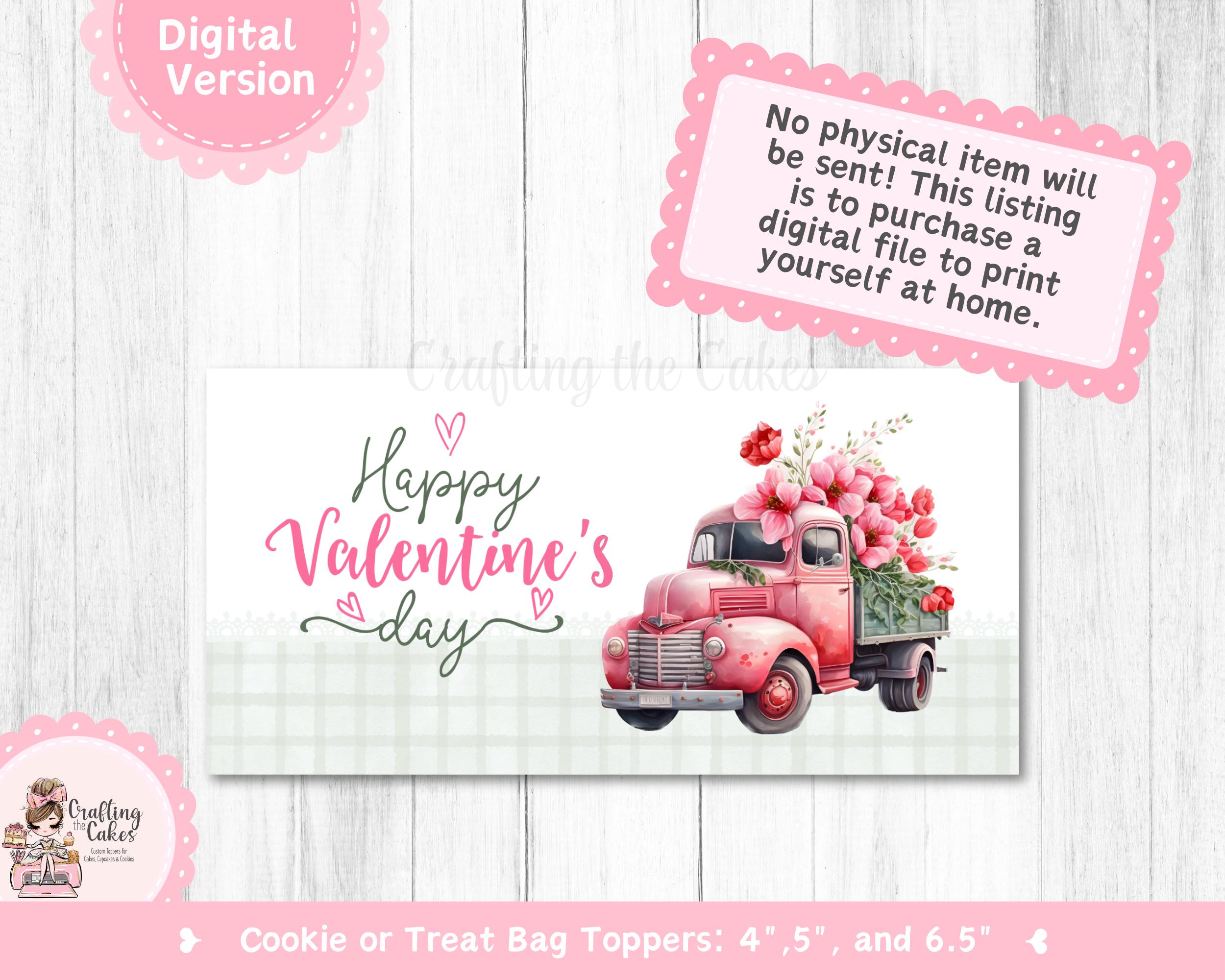 Valentine's Day Cookie Bag Toppers, Printable Treat Bag Labels (digital ...