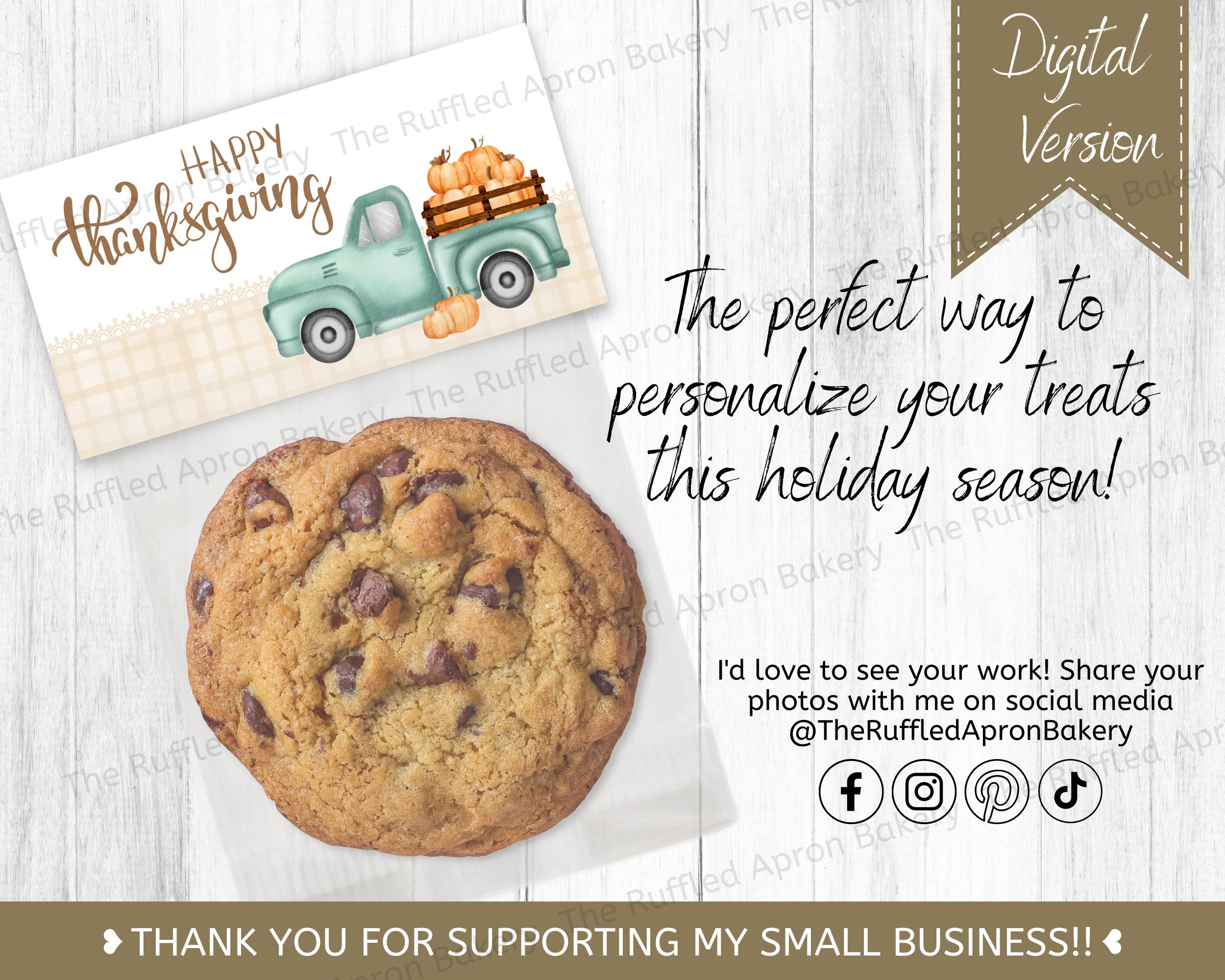 Thanksgiving Cookie Bag Toppers: Custom Treat Bags (digital File) - Etsy