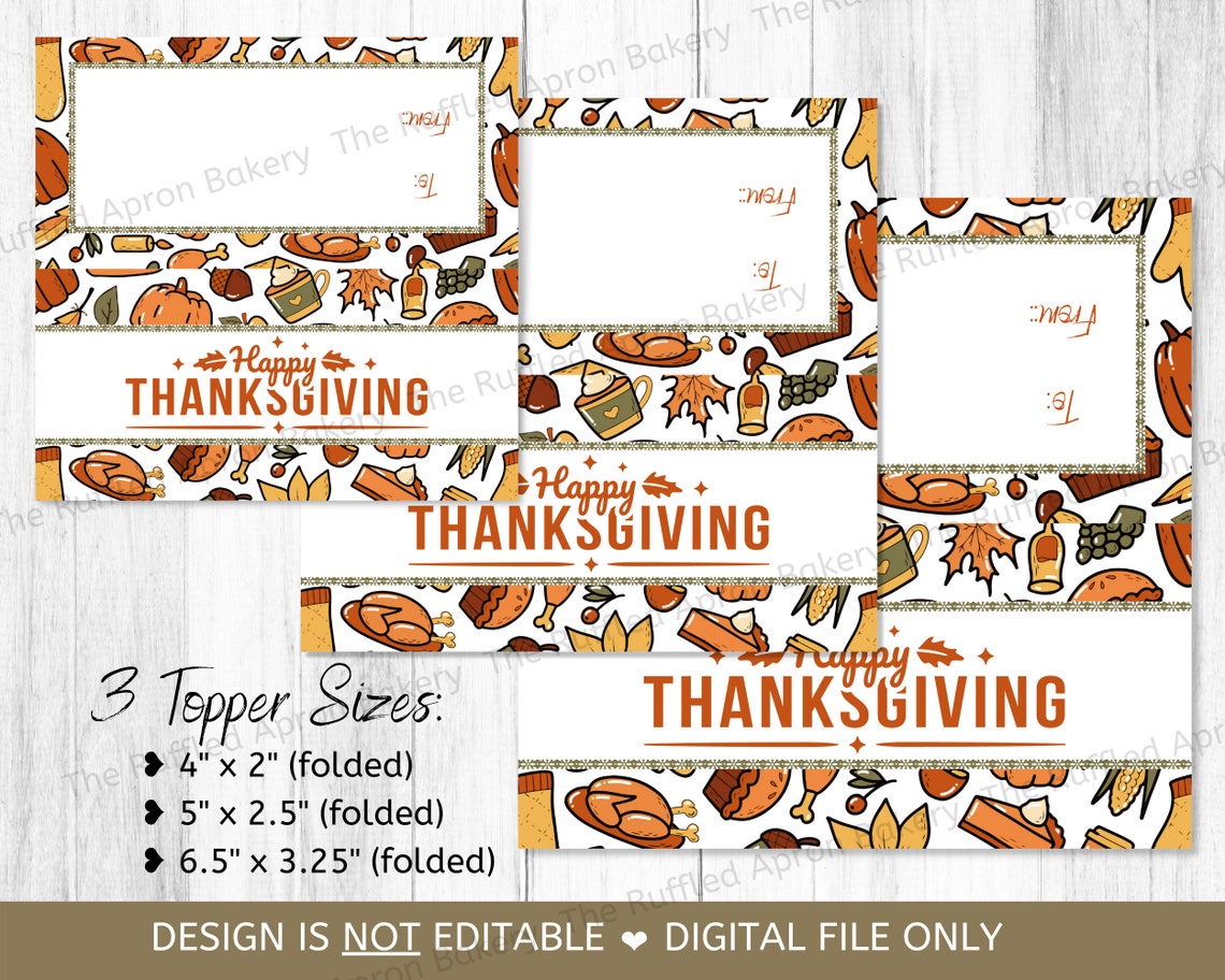 Thanksgiving Cookie Bag Toppers: Custom Treat Bags (digital File) - Etsy