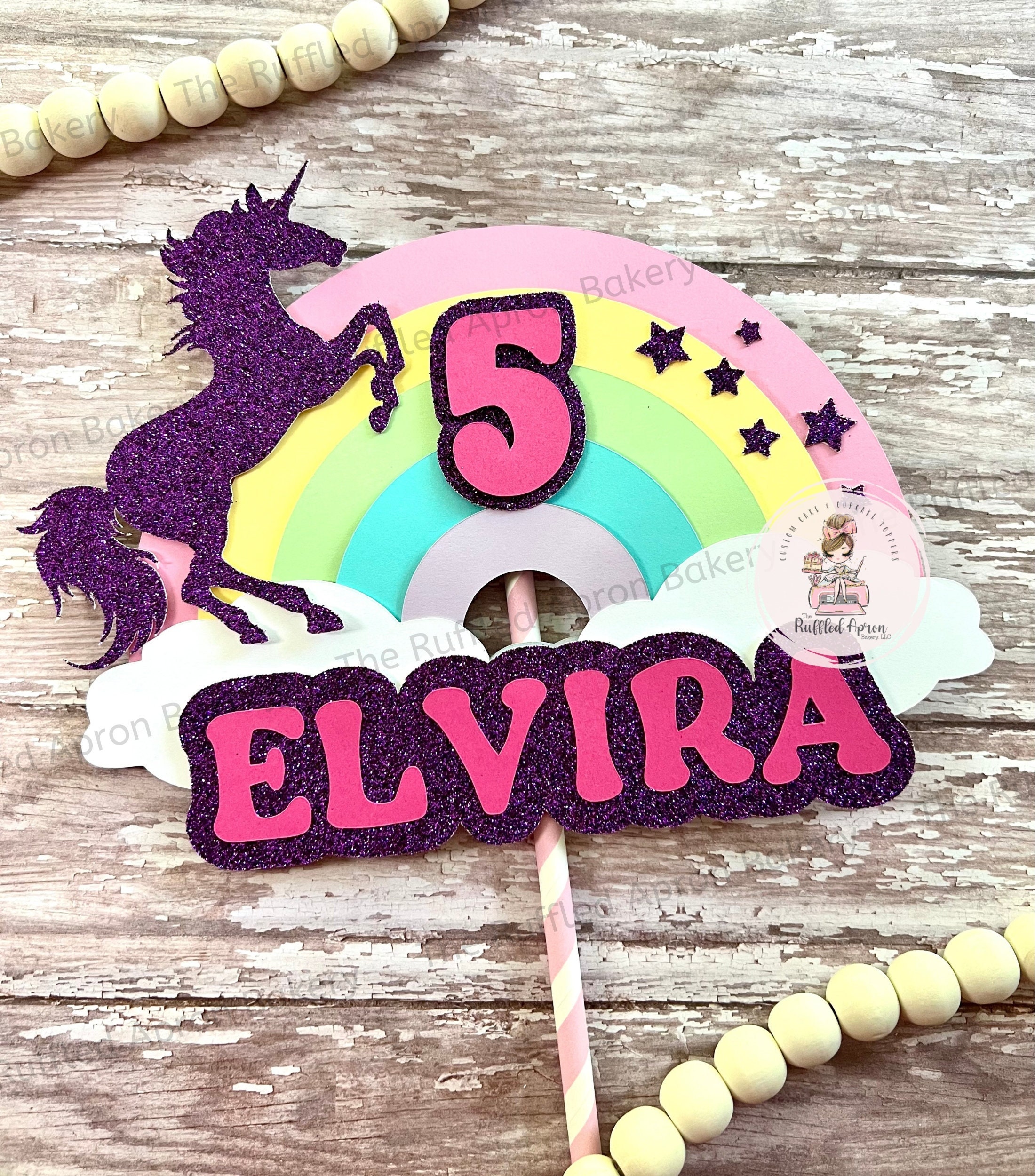 Unicorn Cake Topper Unicorn Topper Rainbow Topper - Etsy