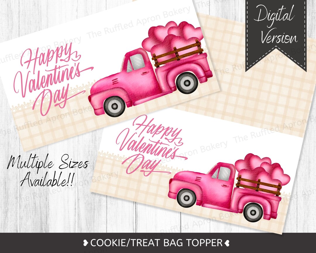 Valentine's Day Cookie Toppers Valentine Toppers Treat Bag Toppers ...