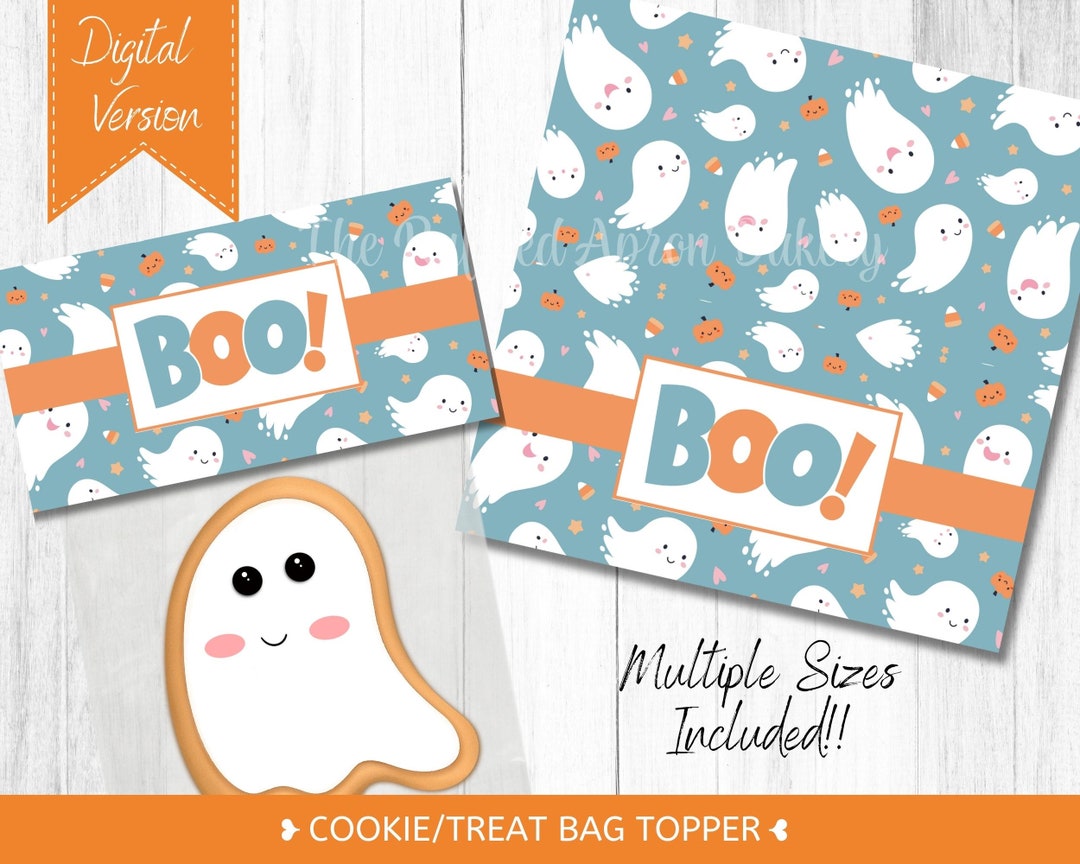 Halloween Cookie Bag Toppers | Ghost Cookie Bag Toppers | Treat Bag ...