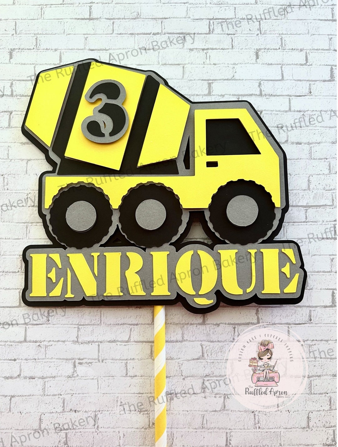 Cement Truck Cake Topper Construction Cake Topper Personalized Cake ...