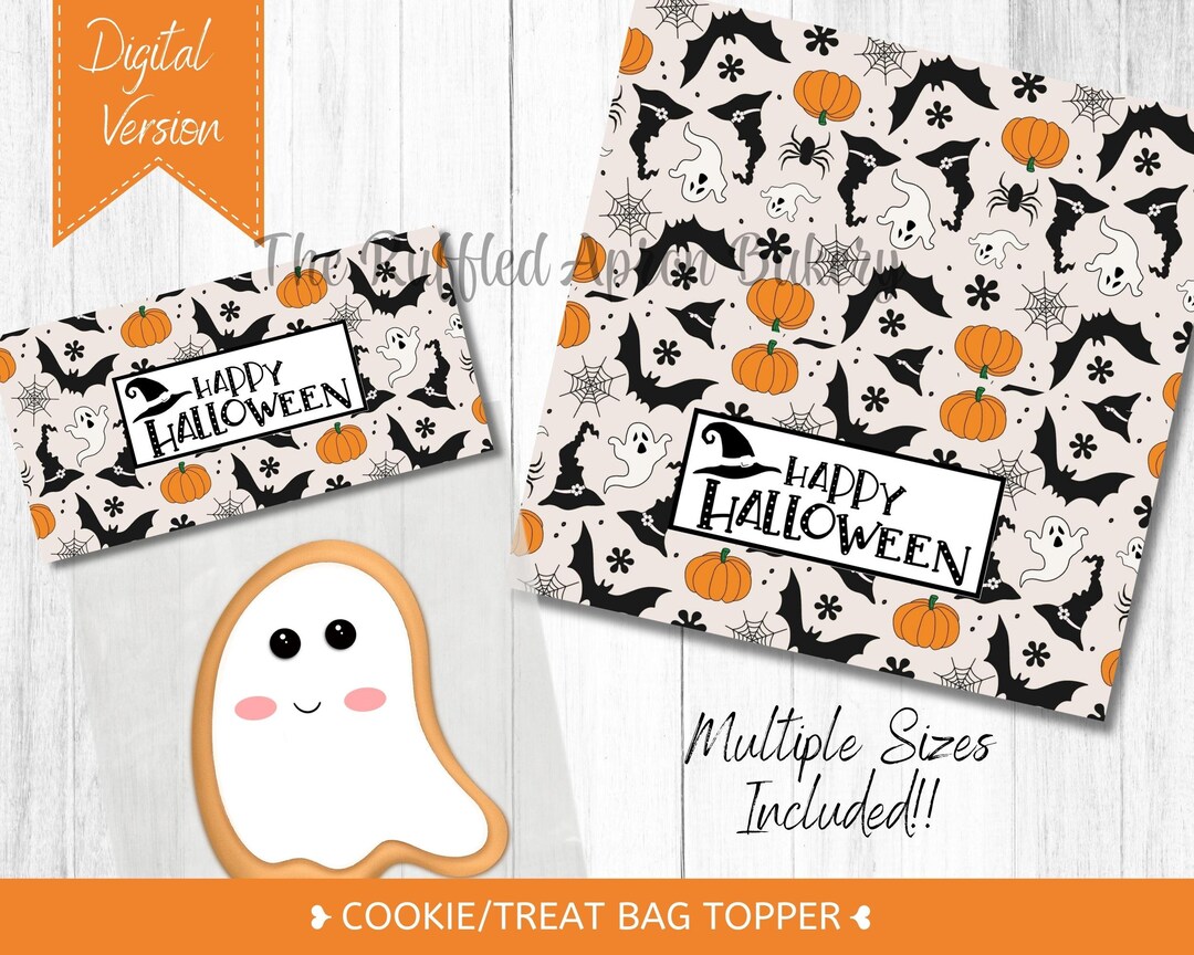 Happy Halloween Cookie Bag Toppers | Halloween Cookie Bag Toppers ...